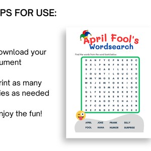 April Fool's Day Printable Activity Pack | Unsolvable Wordsearch | Fake ...