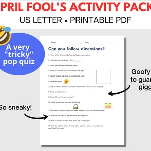 April Fool's Day Printable Activity Pack | Unsolvable Wordsearch | Fake ...