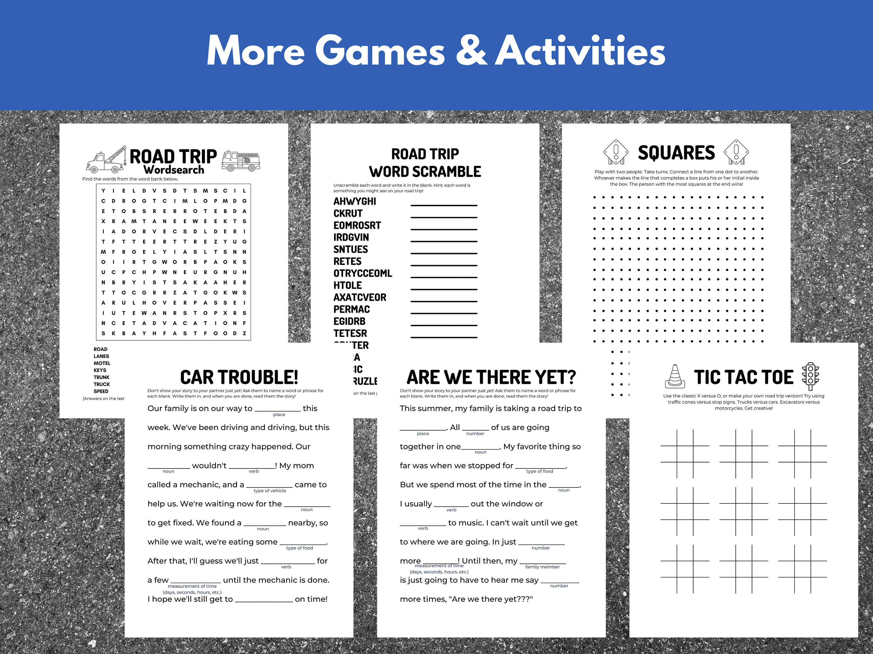 Road Trip Activity Pack Printable Travel Game Bundle for Kids, Toddlers ...