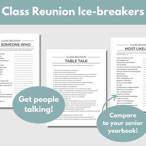 Class Reunion Games Bundle Printable - High School Class Reunion ...