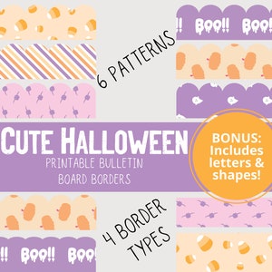 PRINTABLE Halloween Bulletin Board Borders Cute Bulletin Borders W ...