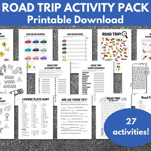 Road Trip Activity Pack - Printable Travel Game Bundle for Kids ...