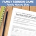 Family Reunion Game "family History Skits" Printable - Family Gathering ...