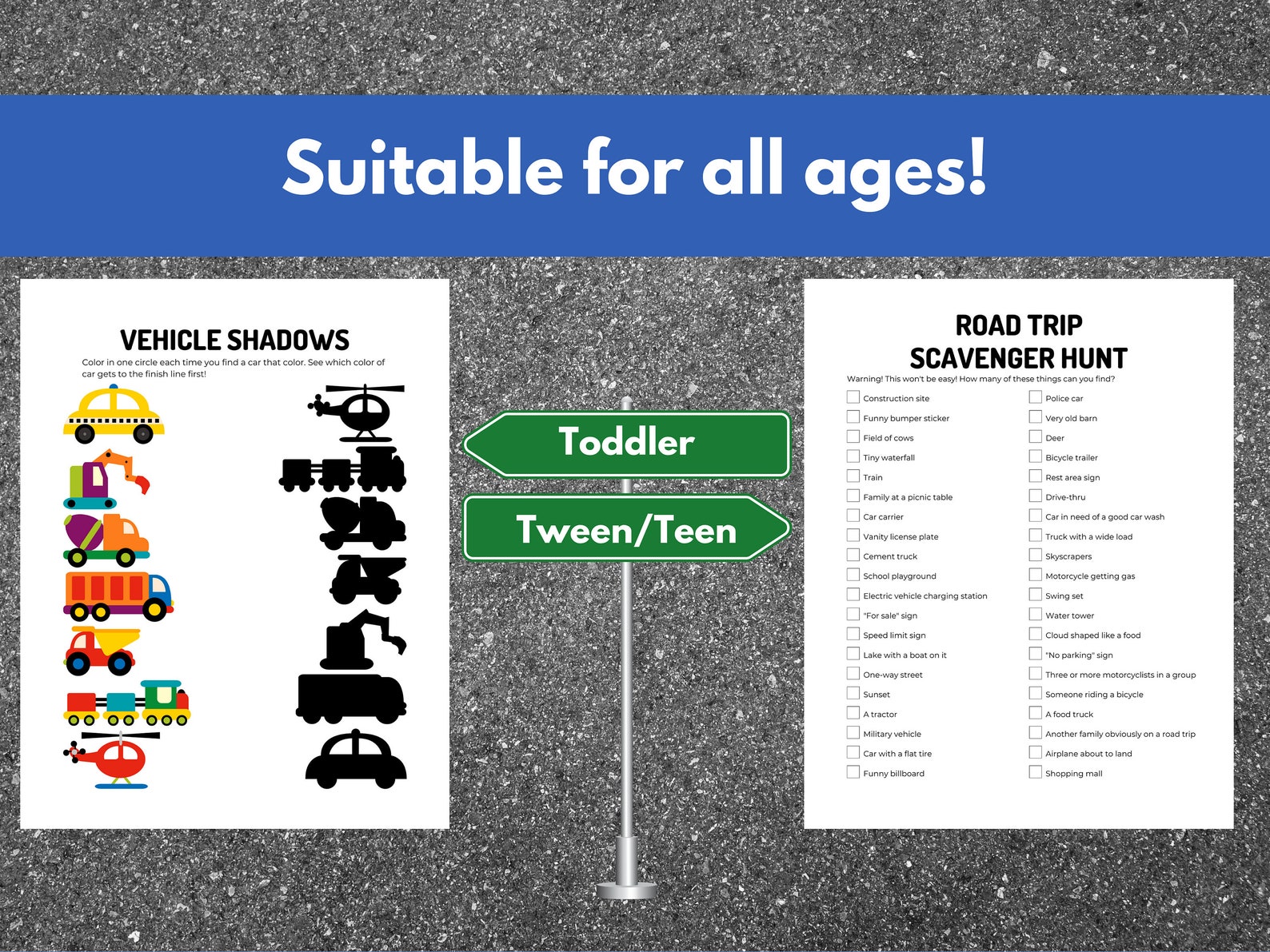 Road Trip Activity Pack Printable Travel Game Bundle for Kids, Toddlers ...