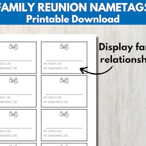 Family Reunion Name Tags - Printable Reunion Nametags With Family Tree ...
