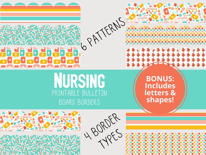 PRINTABLE Nurse Bulletin Board Borders - Bulletin Borders W/ Circle ...