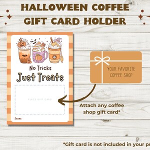 Halloween Coffee Gift Card Holders Printable Gift Card Holder for ...