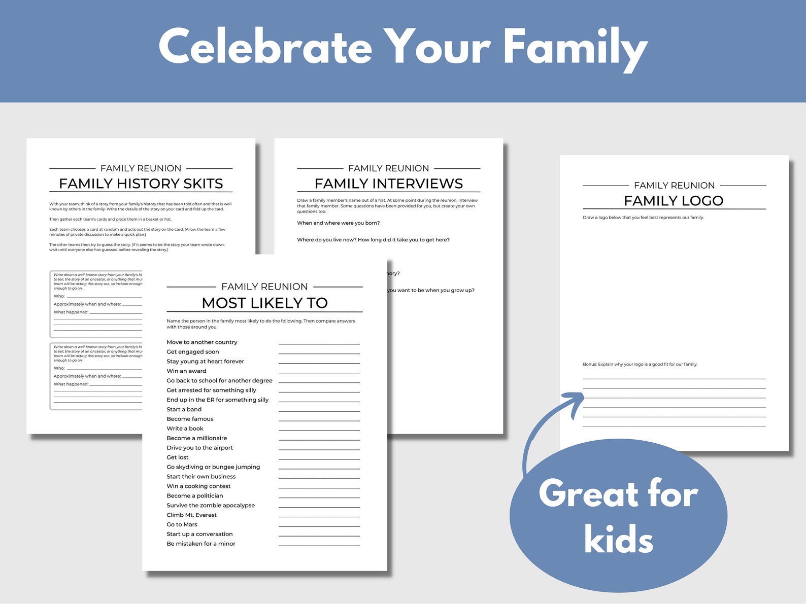Family Reunion Games Bundle Printable - Family Gathering Activities ...