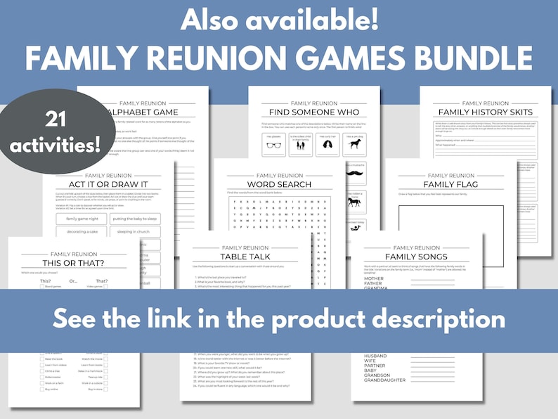 Family Reunion Ice-breaker "find Someone Who" Printable - Family ...