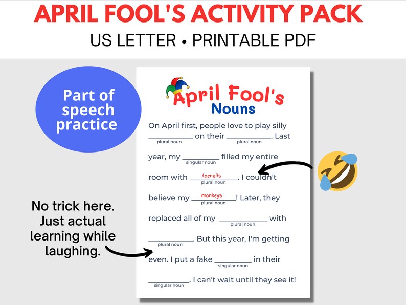 April Fool's Day Printable Activity Pack | Unsolvable Wordsearch | Fake ...