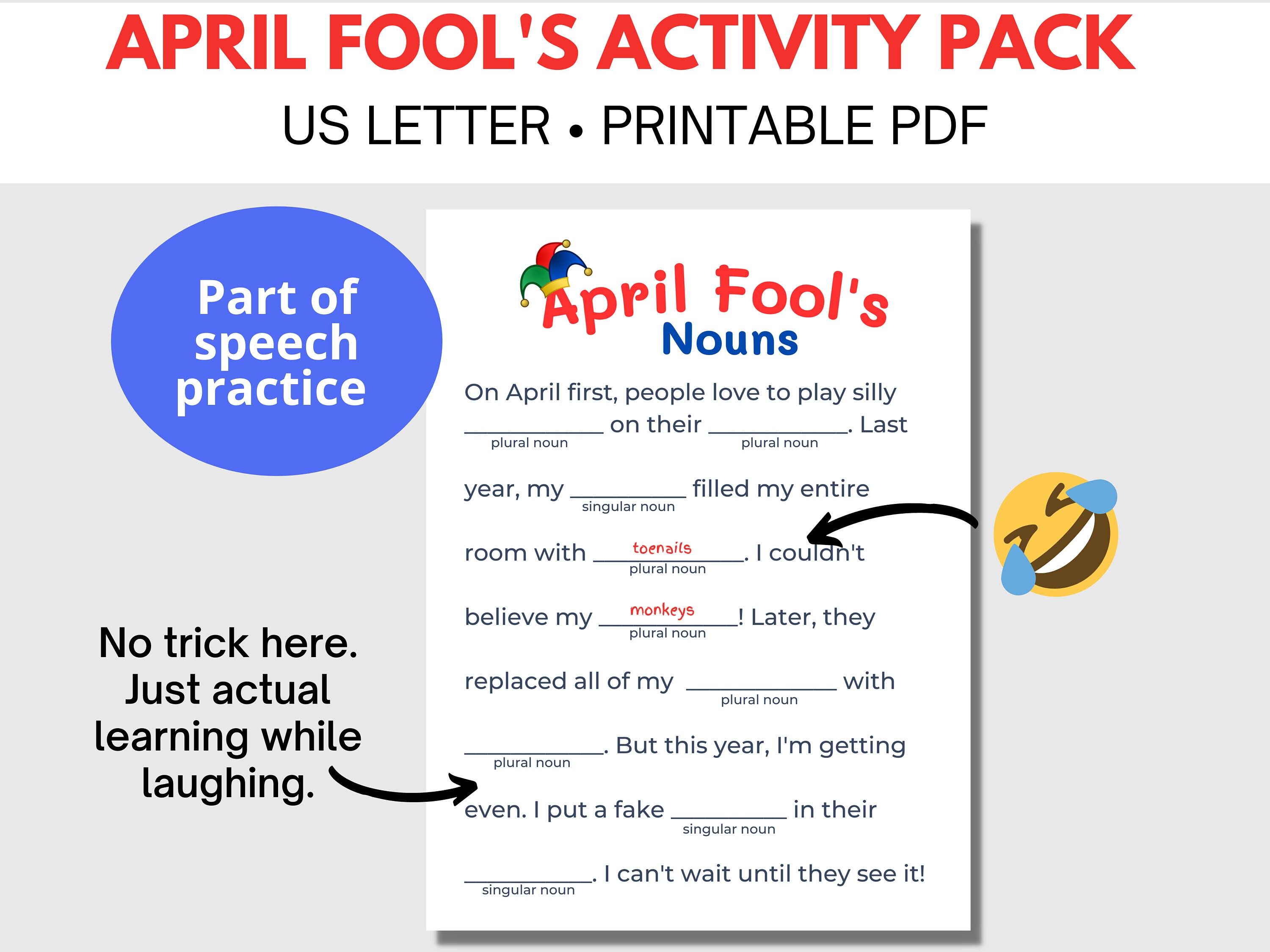April Fool's Day Printable Activity Pack | Unsolvable Wordsearch | Fake ...