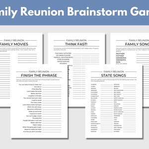 Family Reunion Games Bundle Printable - Family Gathering Activities ...