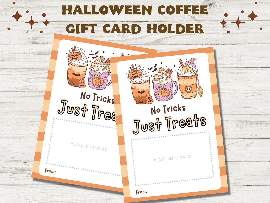 Halloween Coffee Gift Card Holders Printable Gift Card Holder for ...
