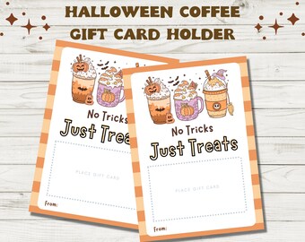 Halloween Gift Card Holder for Coffee Printable Teacher - Etsy