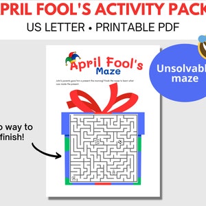 April Fool's Day Printable Activity Pack | Unsolvable Wordsearch | Fake ...