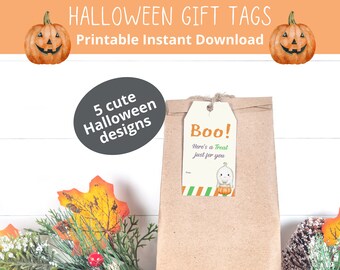 Halloween Printable Gift Tags, Halloween PRINTABLE Treat Tags ...