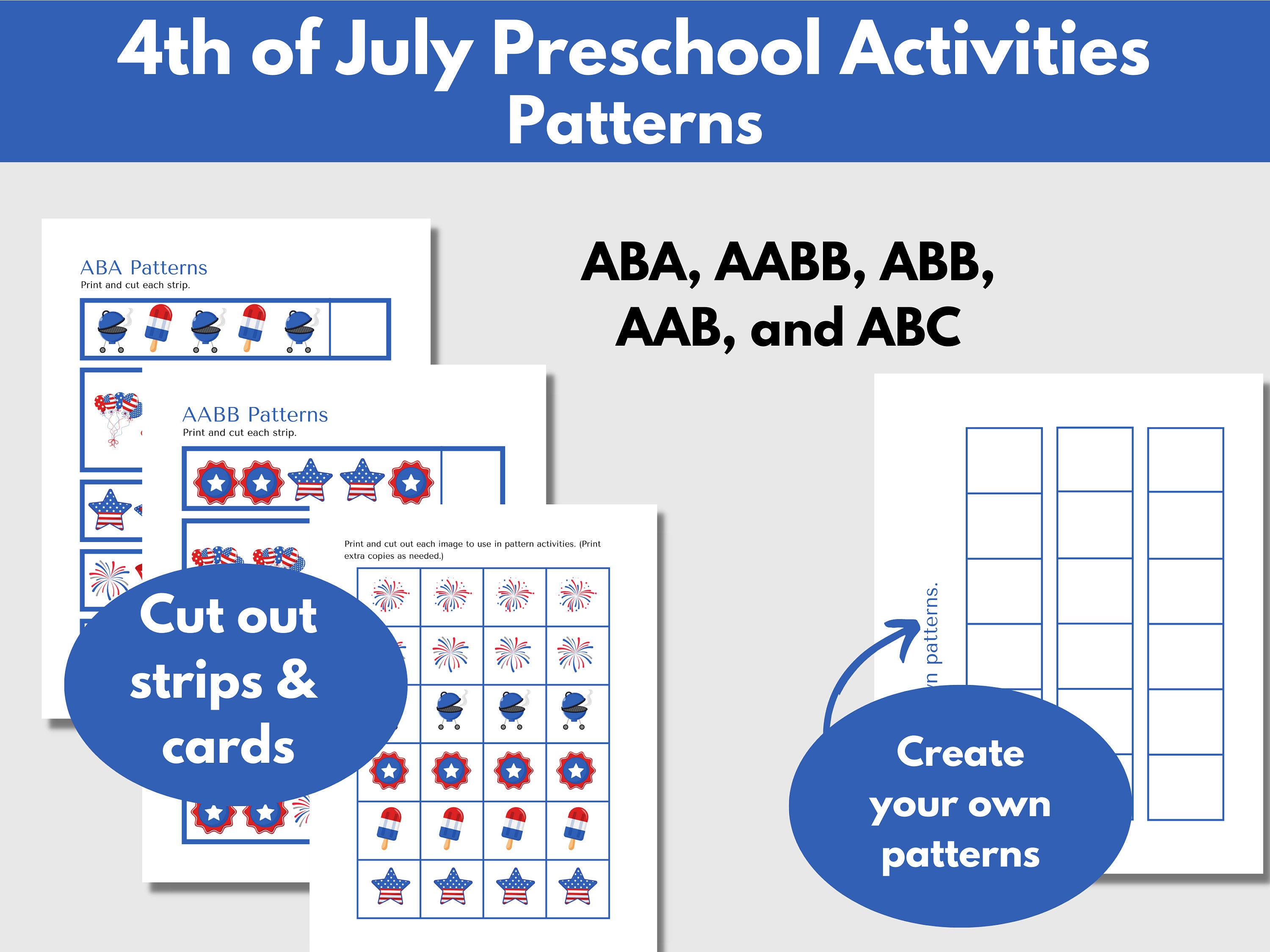 4th of July Montessori Bundle - Printable Preschool Activities for ...