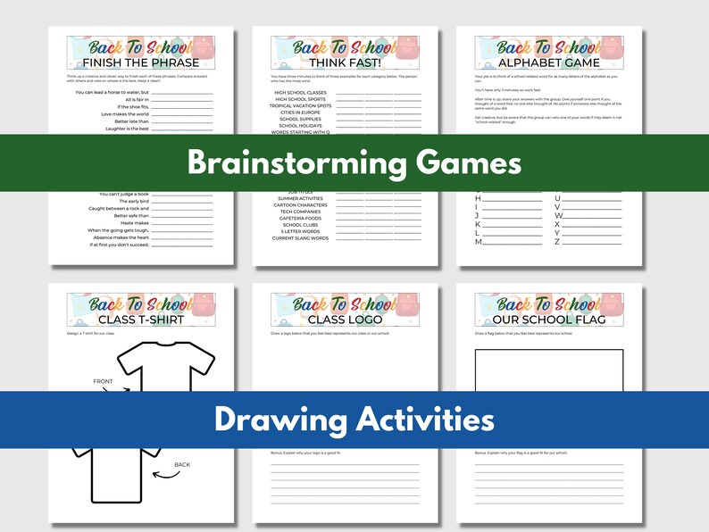 Back to School Activity Pack - Printable Game Bundle for Kids, Ice ...