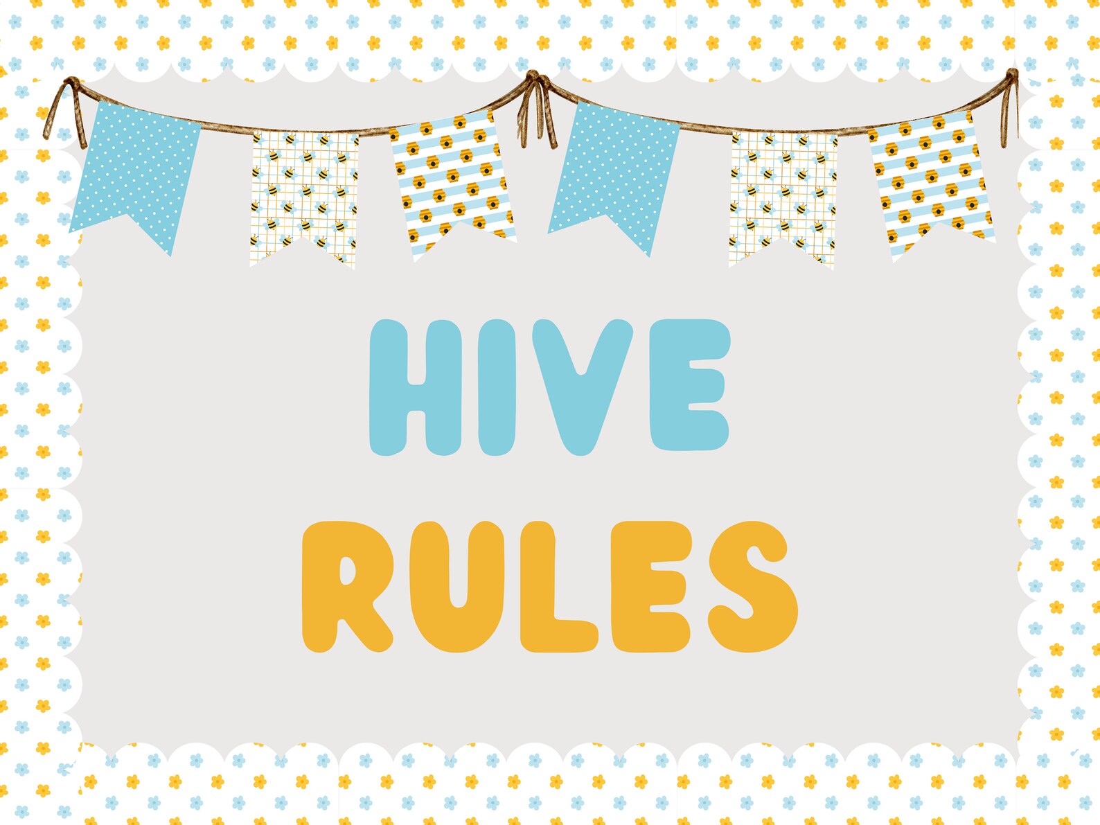 PRINTABLE Bees and Hive Bulletin Board Borders - Bulletin Borders With ...