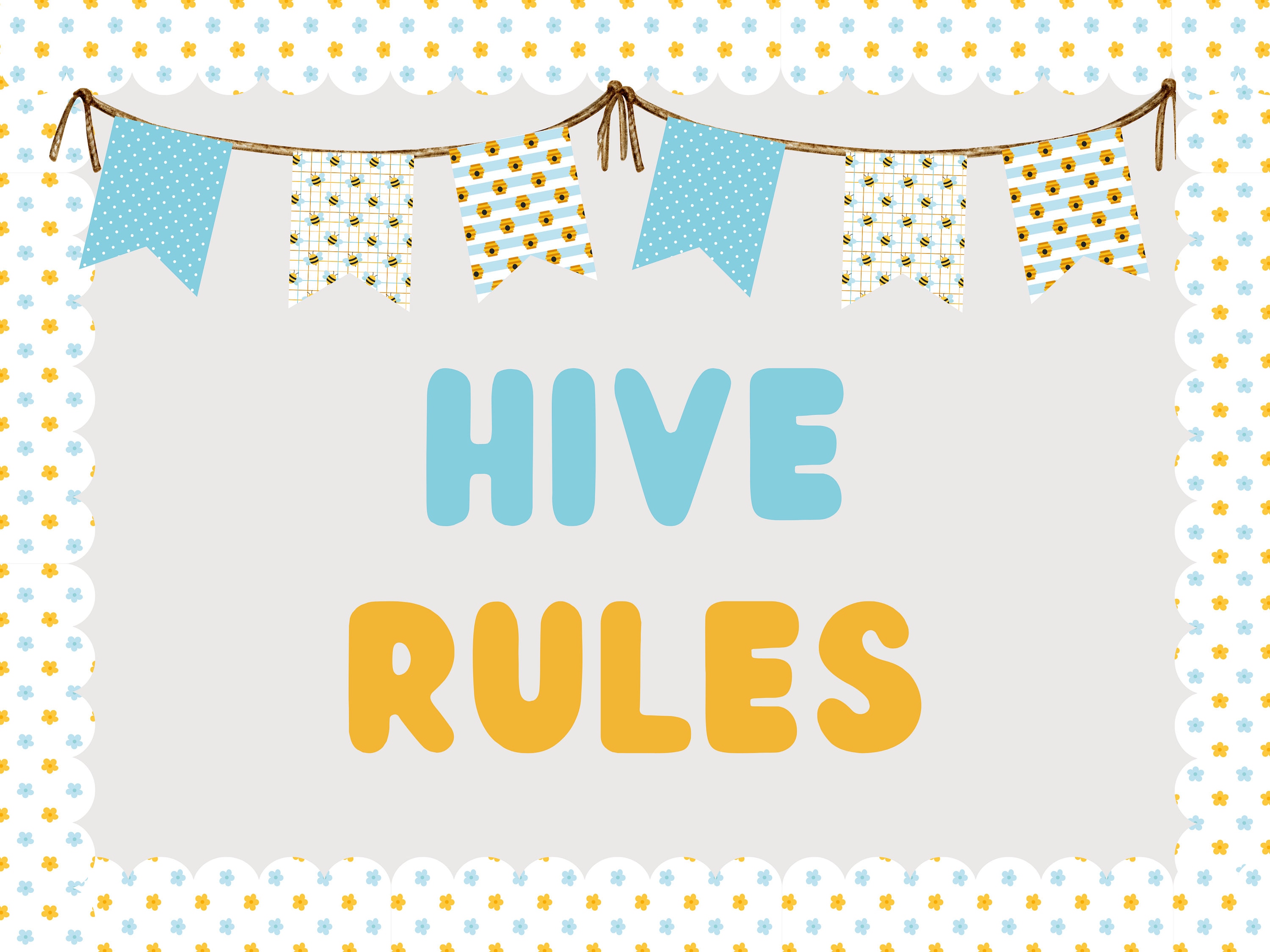 PRINTABLE Bees and Hive Bulletin Board Borders - Bulletin Borders With ...
