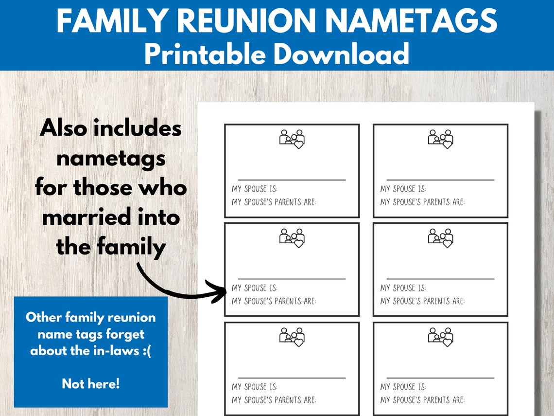 Family Reunion Name Tags Printable Reunion Nametags With Family Tree ...
