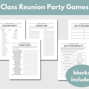 Class Reunion Games Bundle Printable - High School Class Reunion ...