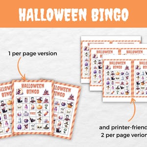 Halloween Bingo Game - Printable Halloween Party Game With 50 Unique ...