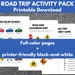 Road Trip Activity Pack Printable Travel Game Bundle for Kids, Toddlers ...