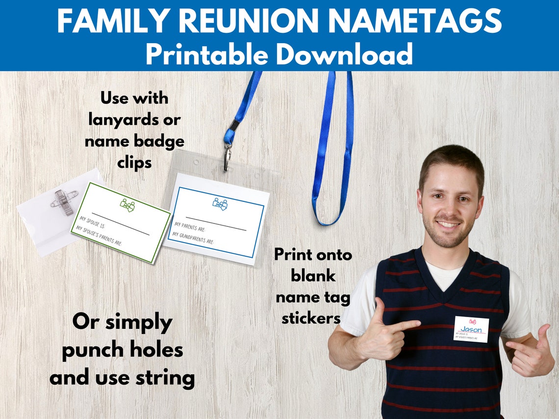 Family Reunion Name Tags - Printable Reunion Nametags With Family Tree ...