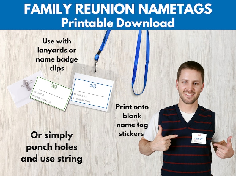 Family Reunion Name Tags - Printable Reunion Nametags With Family Tree ...