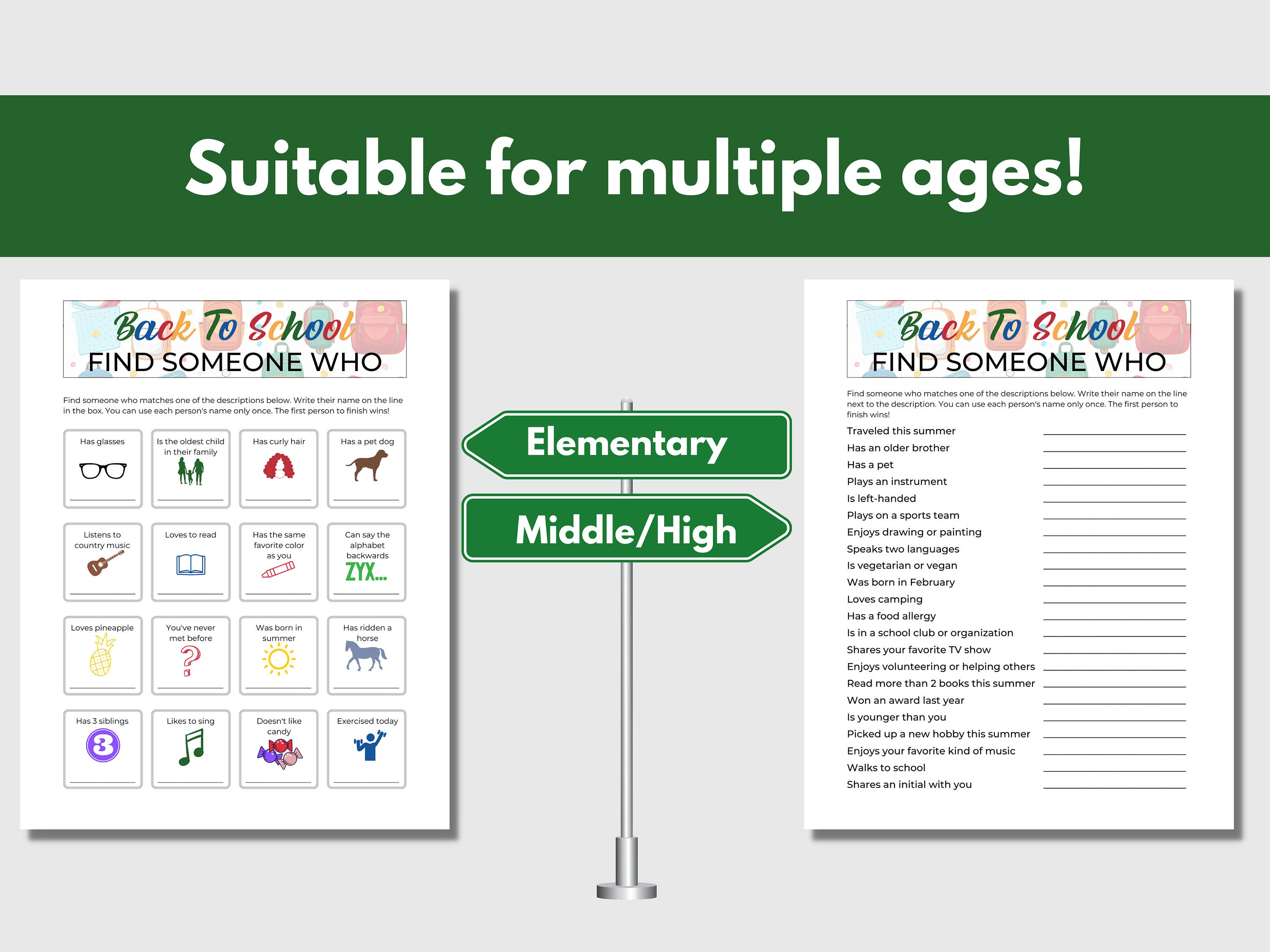 Back to School Activity Pack - Printable Game Bundle for Kids, Ice ...