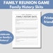 Family Reunion Game family History Skits Printable - Etsy