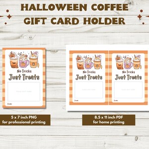Halloween Coffee Gift Card Holders Printable Gift Card Holder for ...