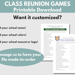 Class Reunion Games Bundle Printable - High School Class Reunion ...