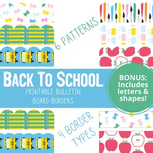 PRINTABLE Back to School Bulletin Board Borders - Bulletin Borders With ...