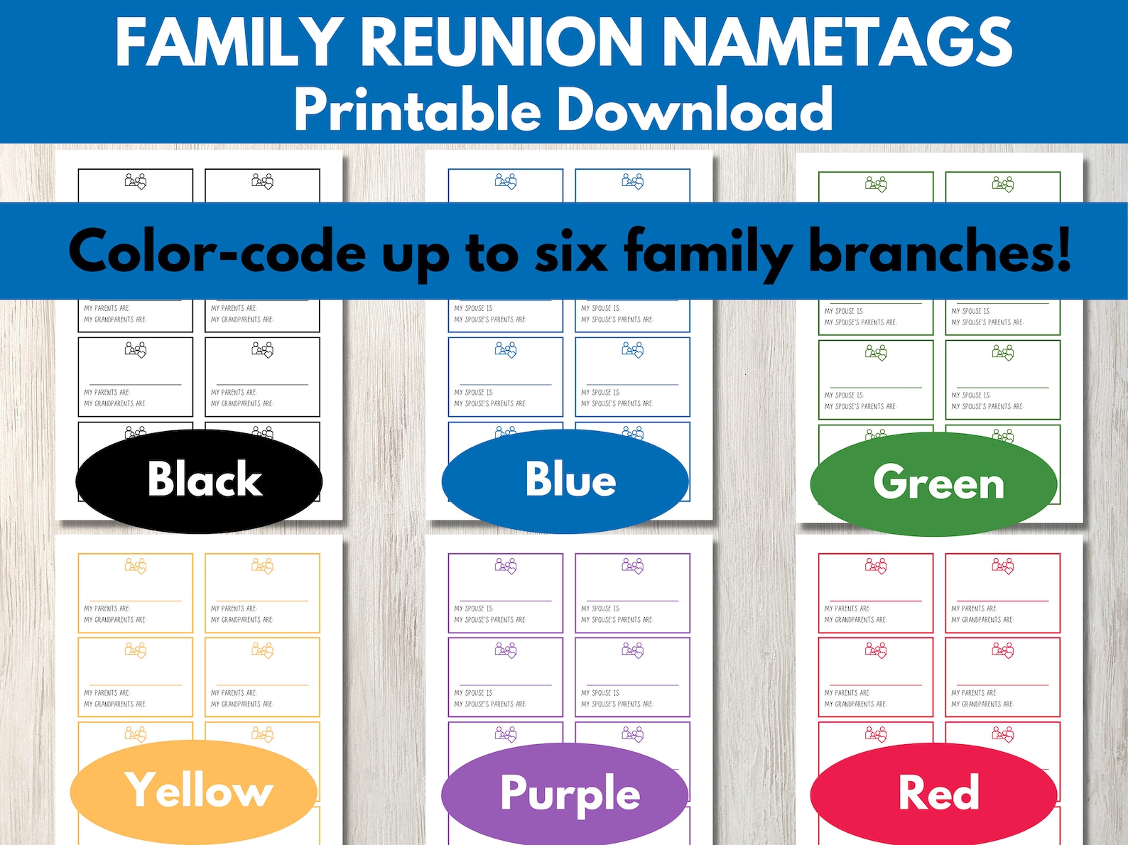 Family Reunion Name Tags - Printable Reunion Nametags With Family Tree ...