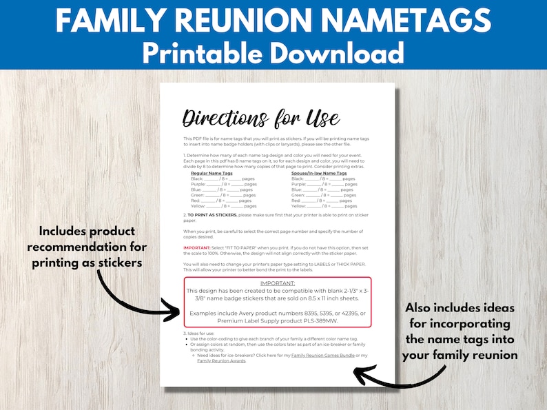 Family Reunion Name Tags - Printable Reunion Nametags With Family Tree ...