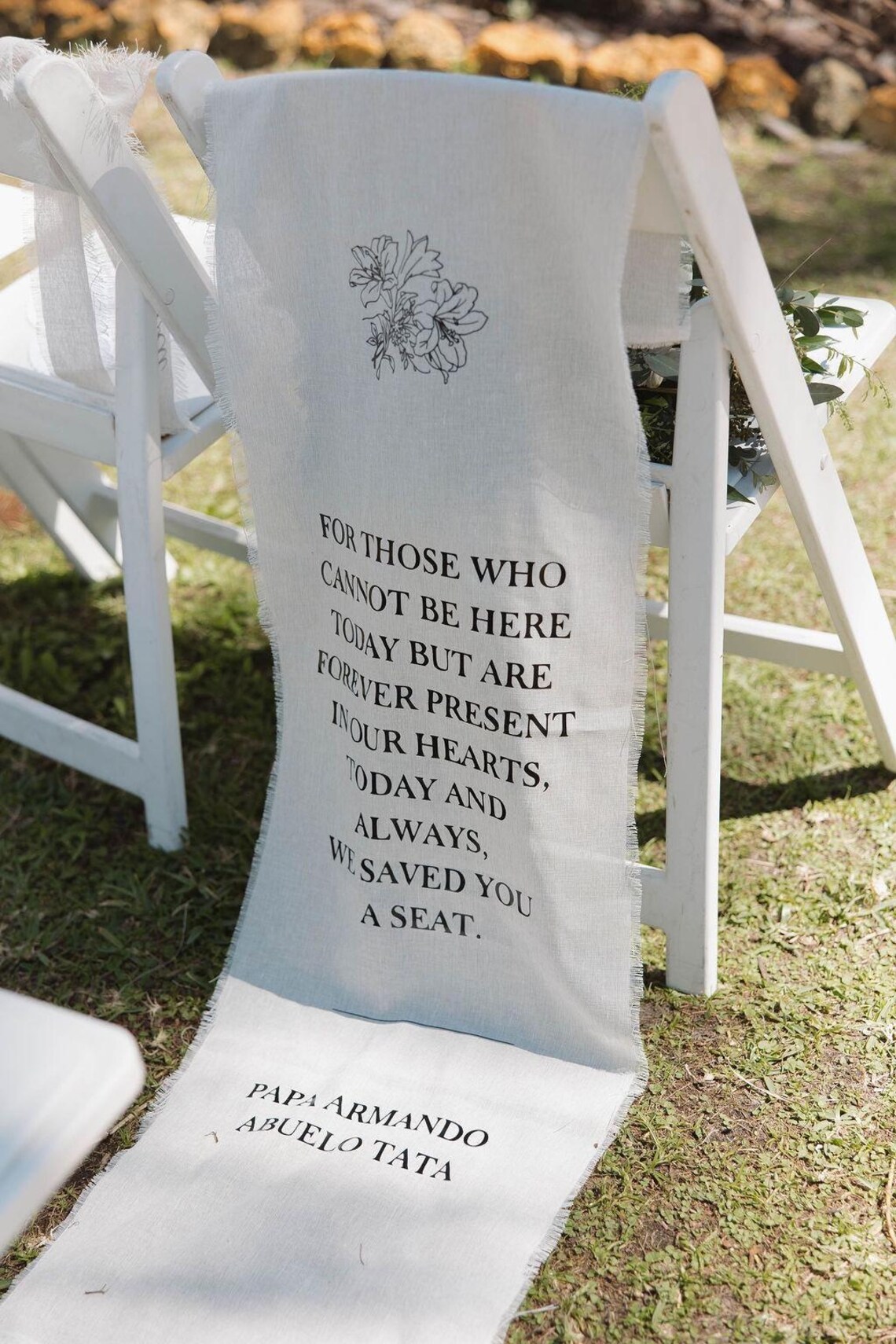 Remembrance Linen Wedding Sign – Linen Memorial Display – Personalized ...