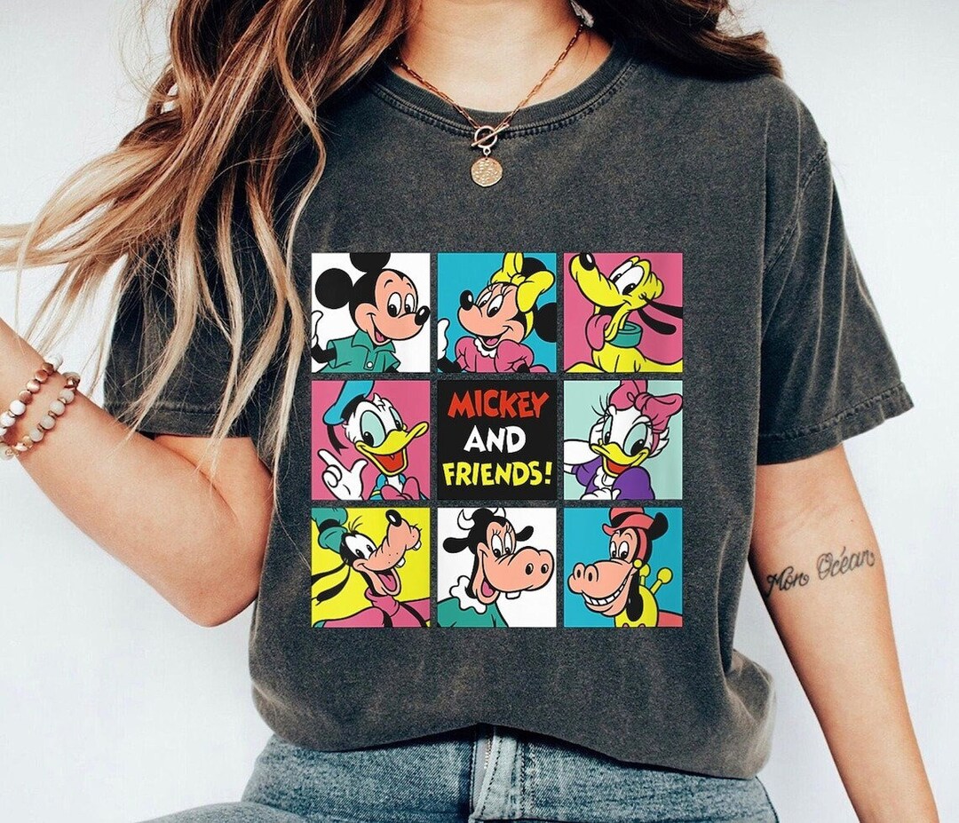 Mickey and Friends Grid Shirt, Minnie, Clarabelle Cow, Horace ...