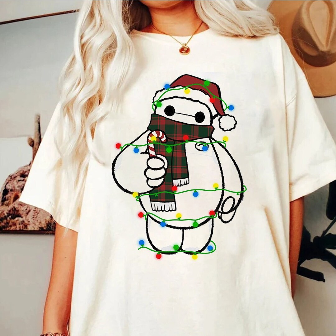 Disney Santa Baymax Christmas Lights Shirt Big Hero Cute - Etsy