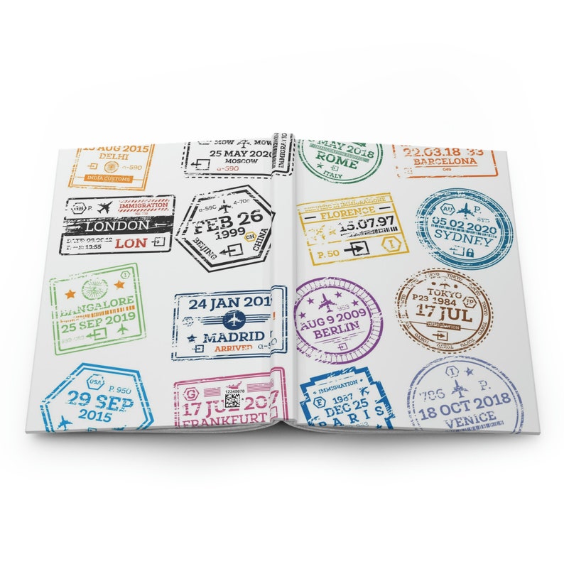Passport Stamp World Traveler Adventure Hardcover Journal Notebook - Etsy