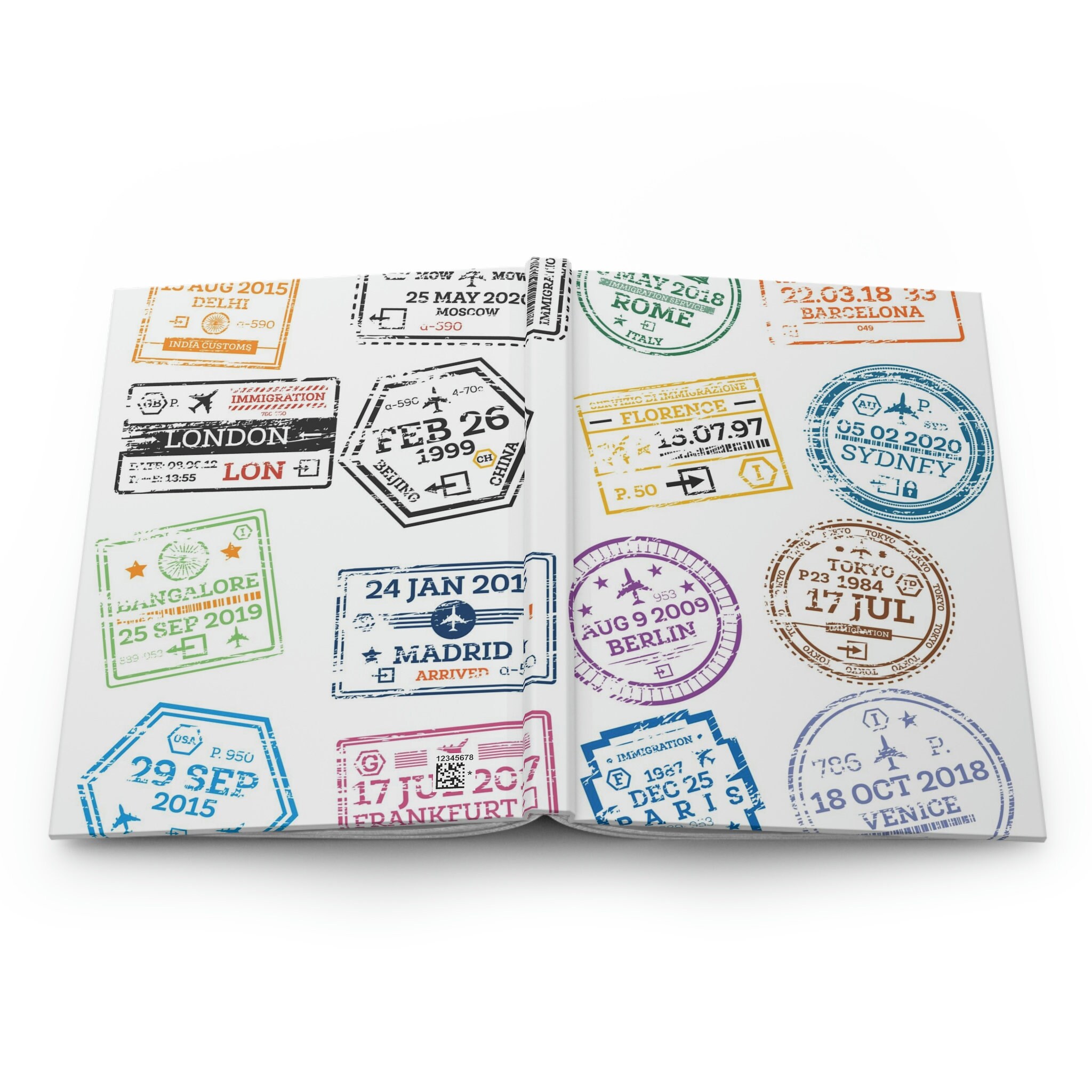 Passport Stamp World Traveler Adventure Hardcover Journal Notebook - Etsy