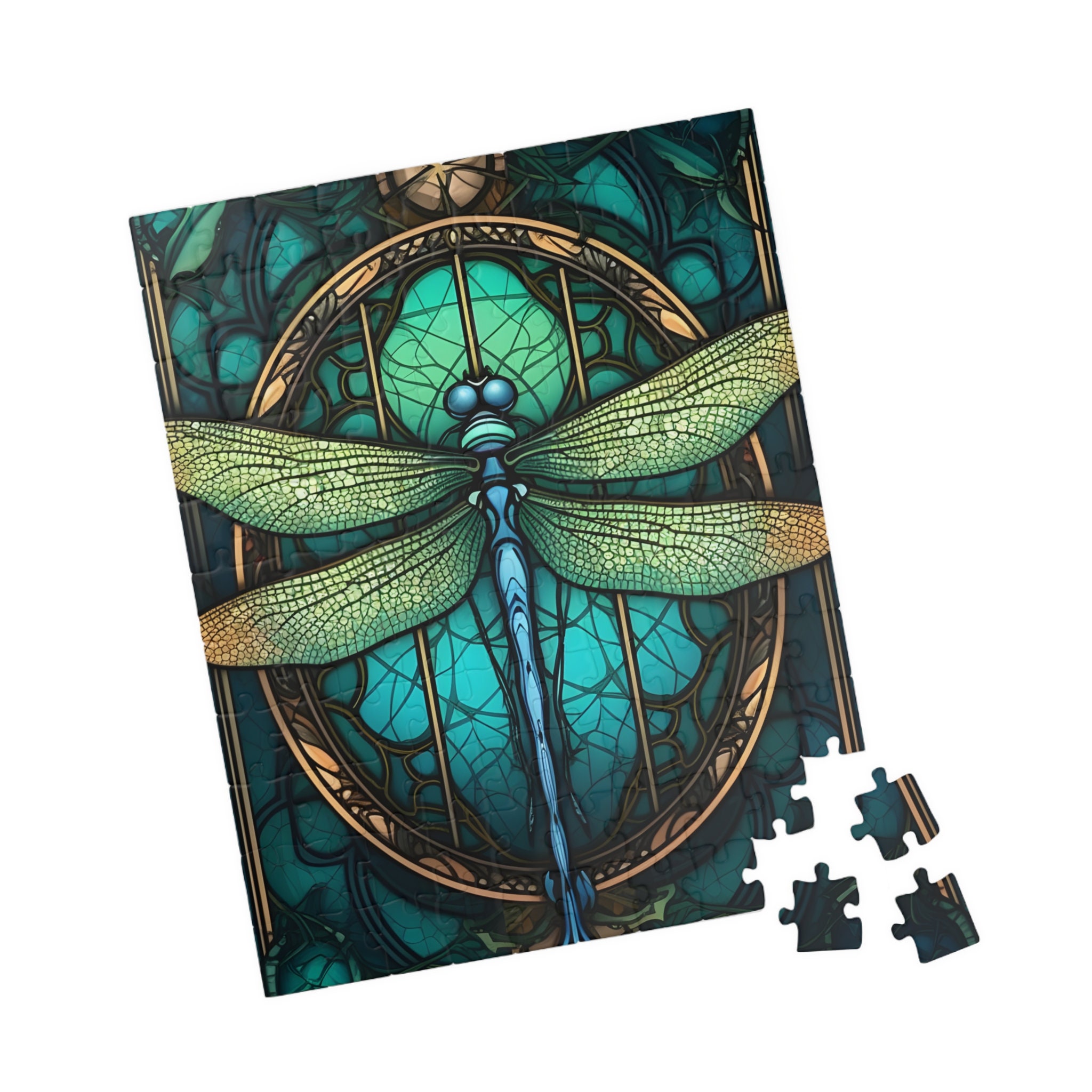 Dragonfly Puzzle, Stained Glass Puzzle, Insect Puzzle, Nature Puzzle ...