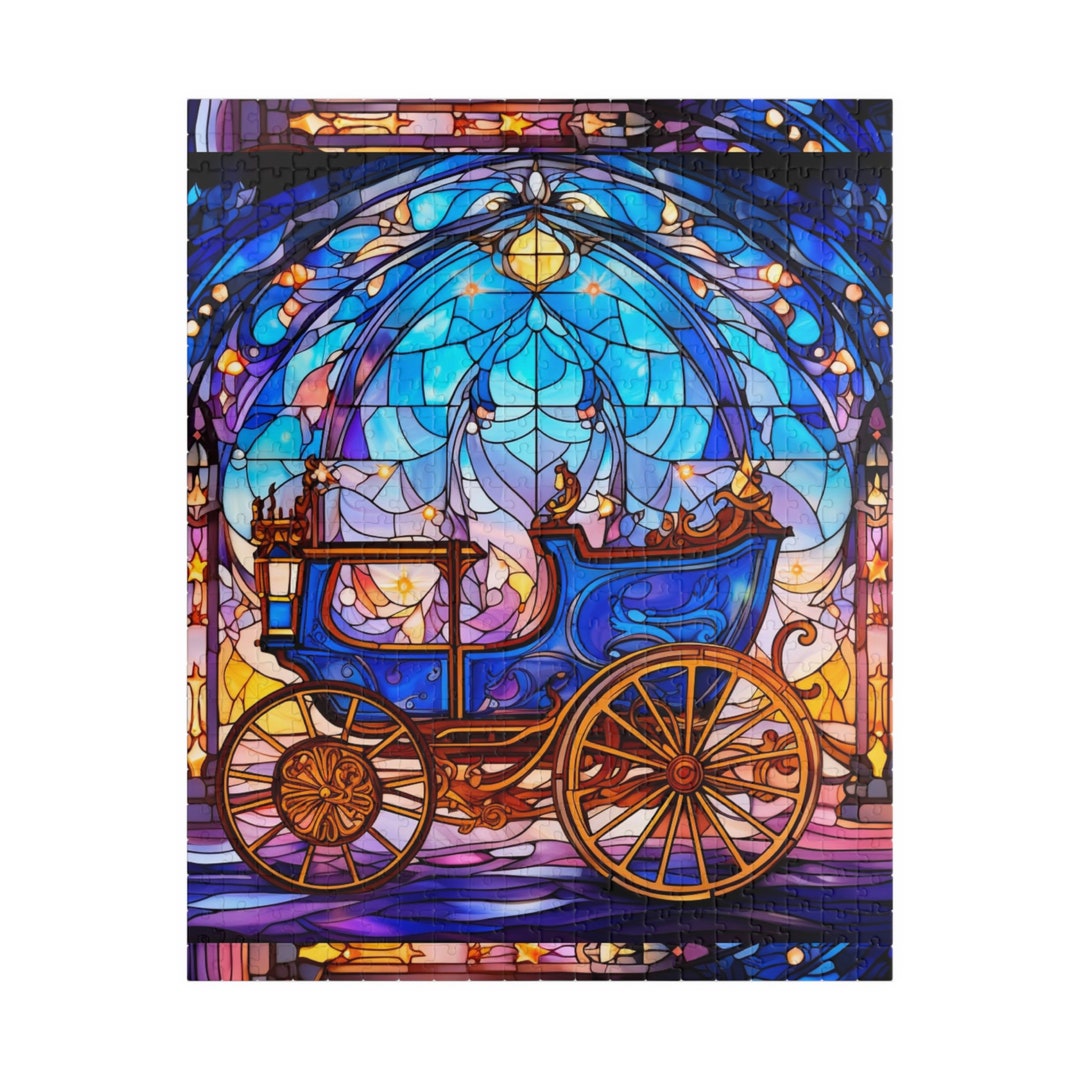 Stained Glass Magical Carriage Jigsaw Puzzle, Gifts, Fantasy Fairytale ...