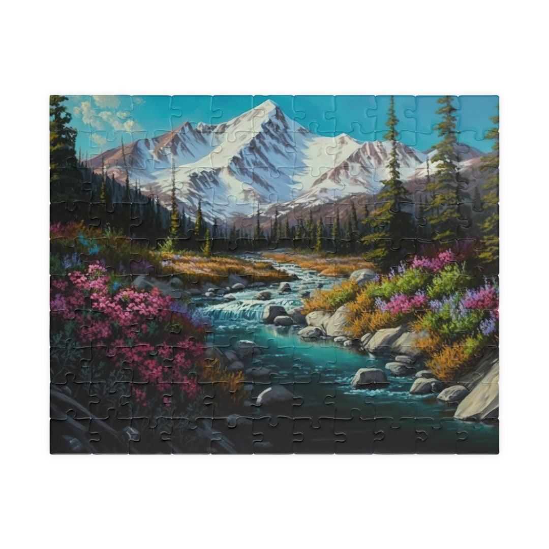 Mountain Landscape Puzzle, Hobbies, Puzzle Lovers, Gift, River Puzzle ...