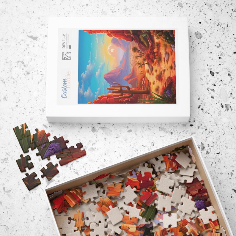 Colorful Arizona Desert Cactus Jigsaw Puzzle, Gifts, Southwestern ...