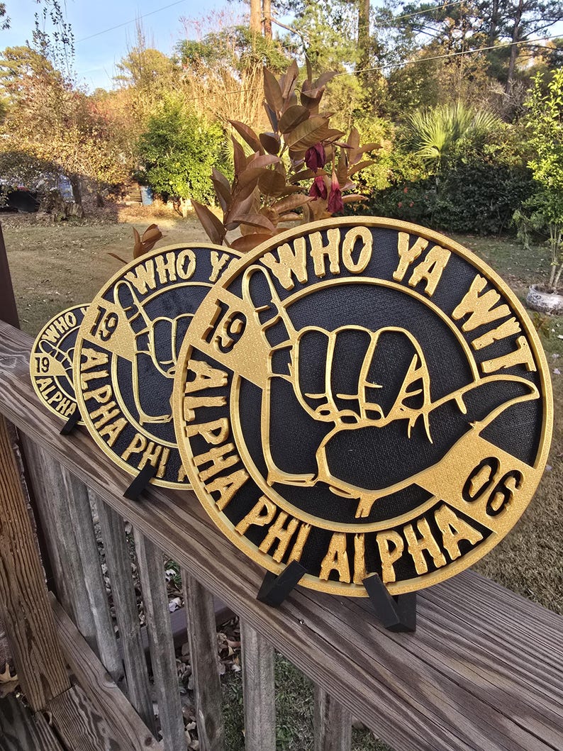 Extra Large Alpha Phi Alpha Fraternity Decorative Plate W/ 2-piece ...