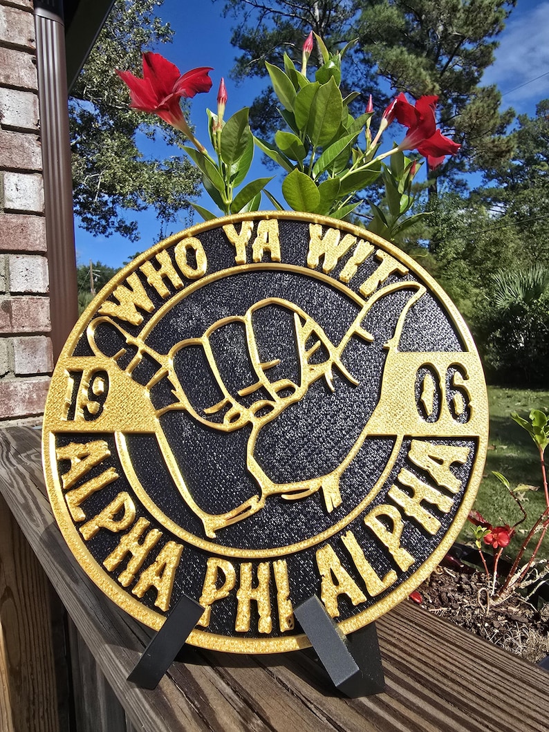 Alpha Phi Alpha Fraternity Decorative Circular Plate W/ 2-piece Display ...