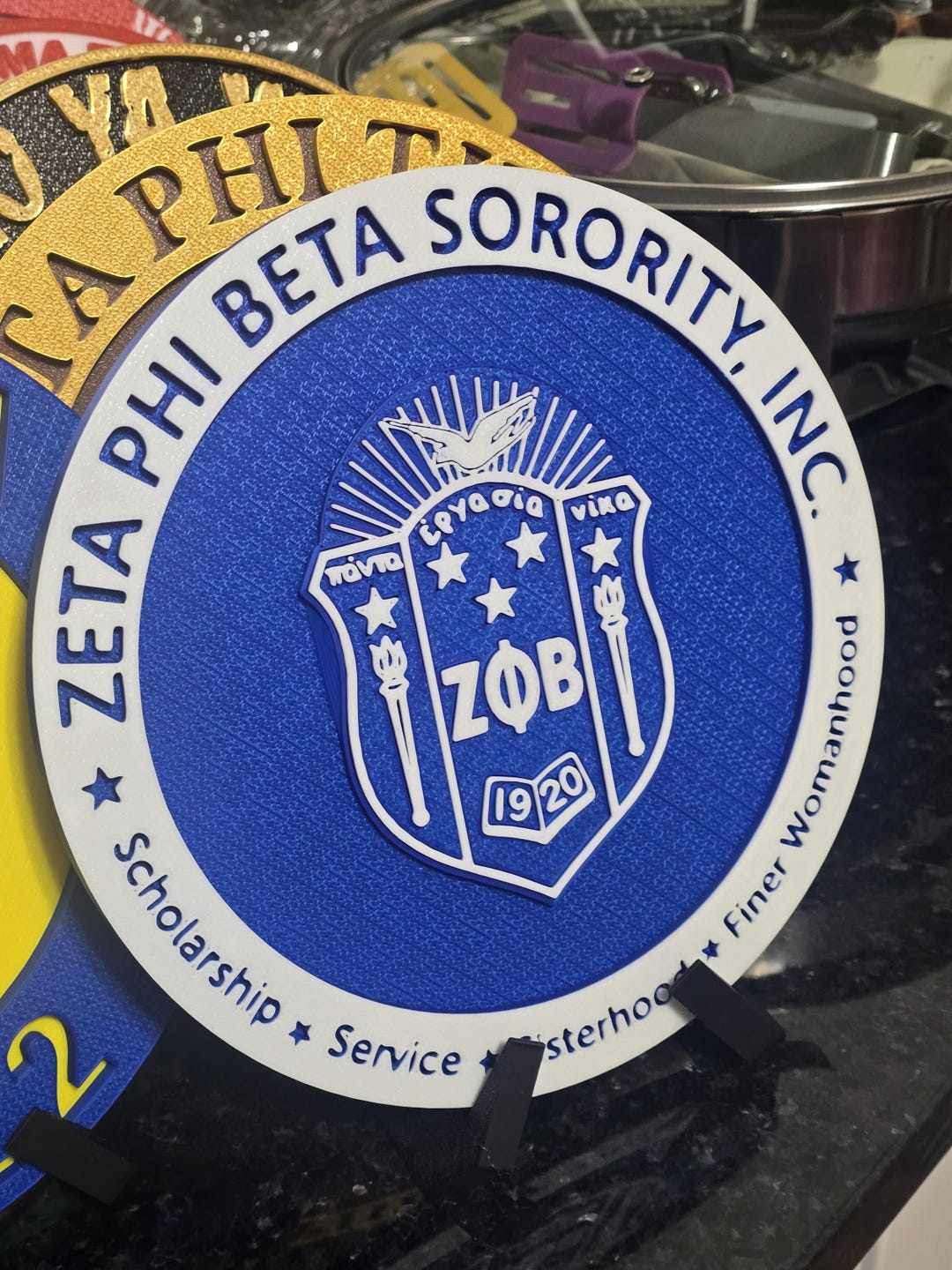 Zeta Phi Beta Sorority Decorative Circular Plate W/ 2-piece Display ...