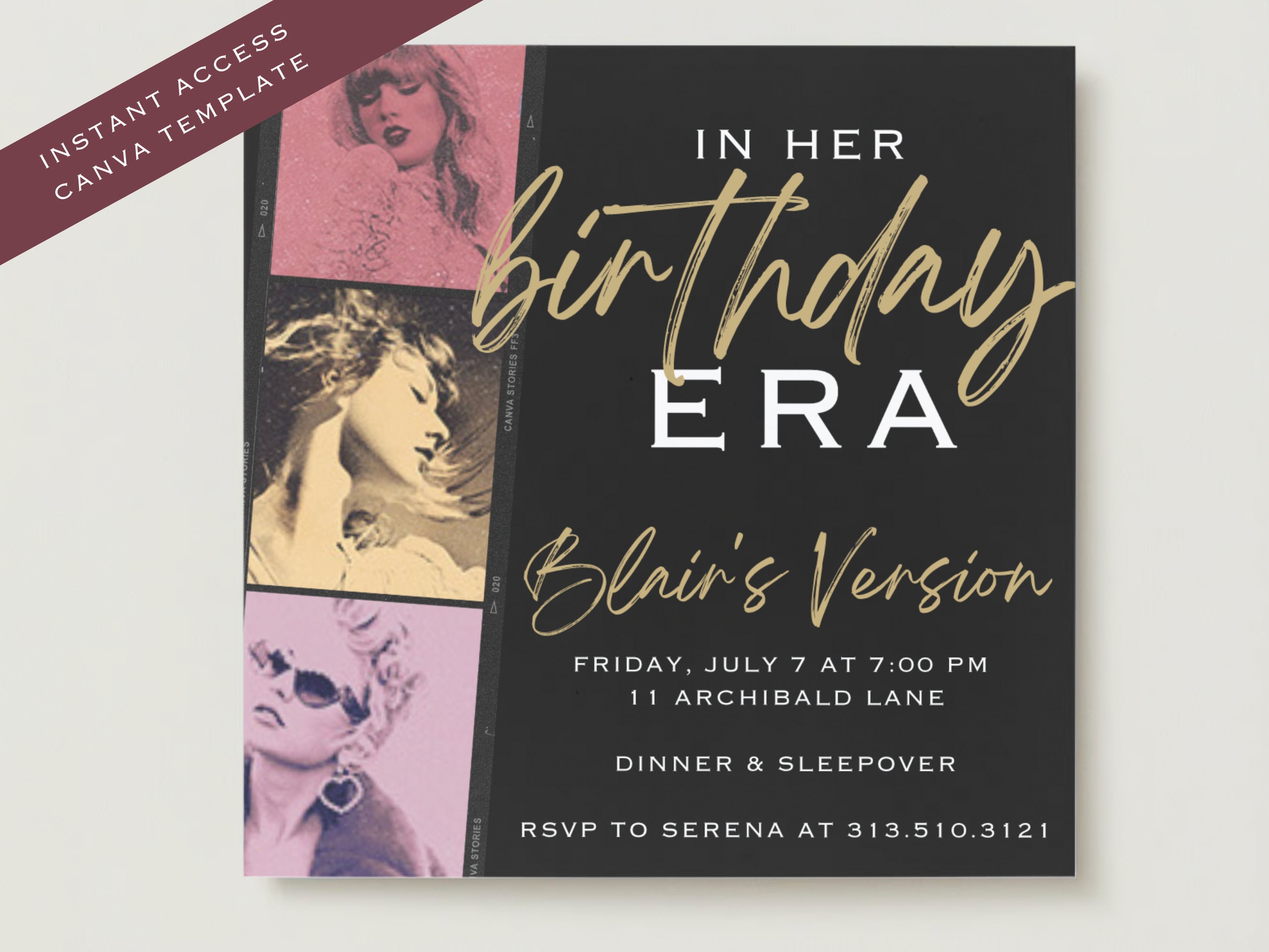 Taylor Swift Eras Birthday Party Invitation Image To U
